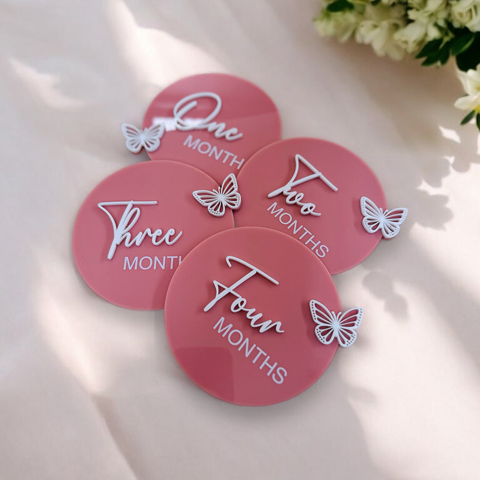 Acrylic Butterfly Milestones – Mount & Eve